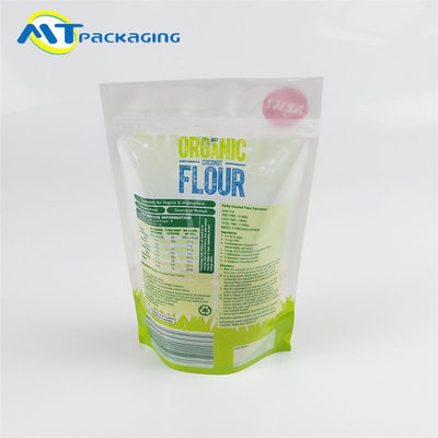 Coconut Flour Stand Up Gusseted Pouch SGS Certification Easy To Display