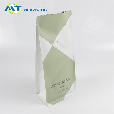 Customized printing heat seal plastic flat bottom pouch with valve coffee bag