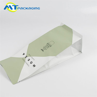 Customized printing heat seal plastic flat bottom pouch with valve coffee bag