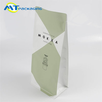 Customized printing heat seal plastic flat bottom pouch with valve coffee bag