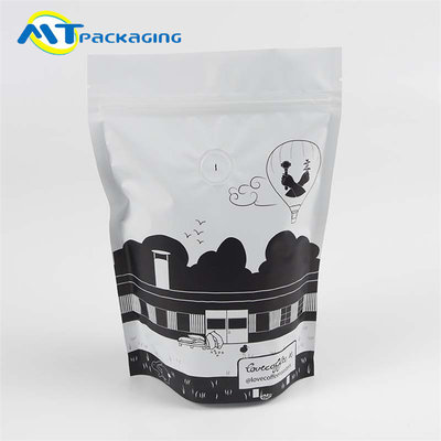 Large Capacity Stand Up Gusseted Pouch Leak Proof With One Way Exhaust Valve