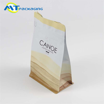 Different color Heat seal  flat bottom pouch with valve plastic bag for roasters coffee