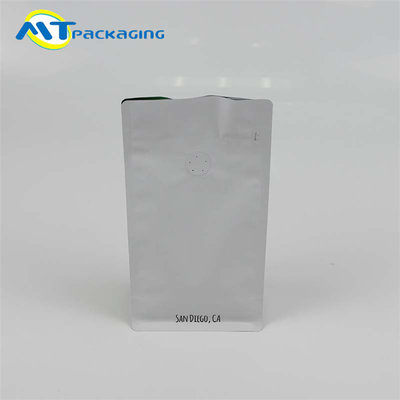 Custom printing  self-sealing flat bottom pouch for coffee with zipper and valve