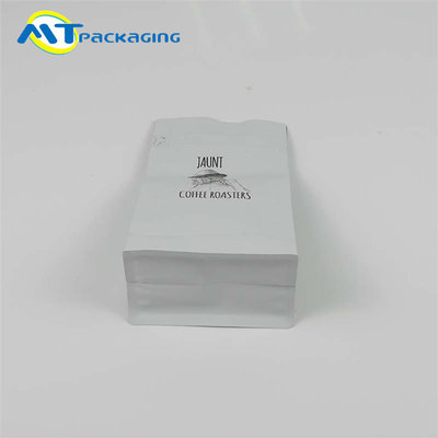 Custom printing  self-sealing flat bottom pouch for coffee with zipper and valve