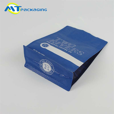 Customized Internal printing flat bottom pouch with zipper for coffee
