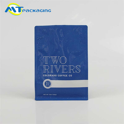 Customized Internal printing flat bottom pouch with zipper for coffee