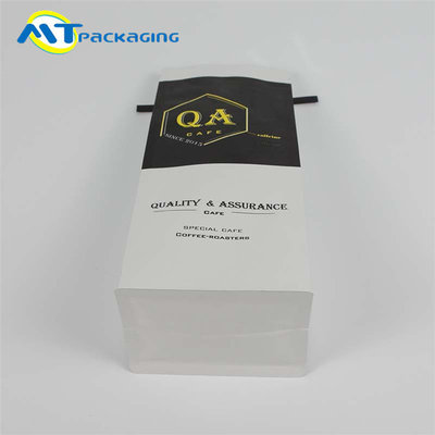 Customized Kraft paper flat bottom pouch with tin tie and valve