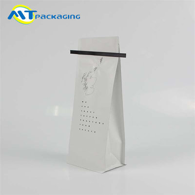 Customized Kraft paper flat bottom pouch with tin tie and valve