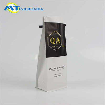 Customized Kraft paper flat bottom pouch with tin tie and valve
