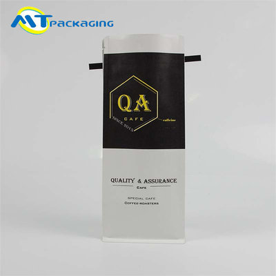 Customized Kraft paper flat bottom pouch with tin tie and valve