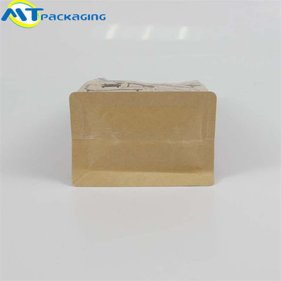Kraft paper Eight-side coffee packing bag self-sealing custom printing pouch