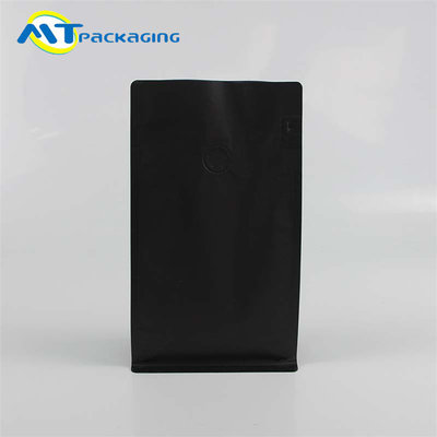 Matt black Eight-side coffee packing bag self-sealing custom printing with zipper