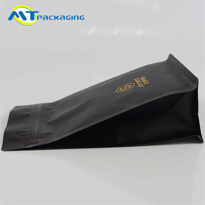 Matt black Eight-side coffee packing bag self-sealing custom printing with zipper