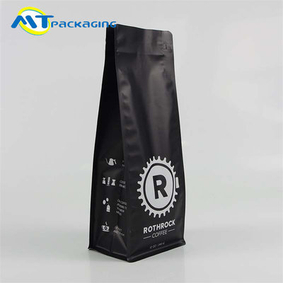 Customized box bottom pouch coffee packing bag self-sealing custom printing