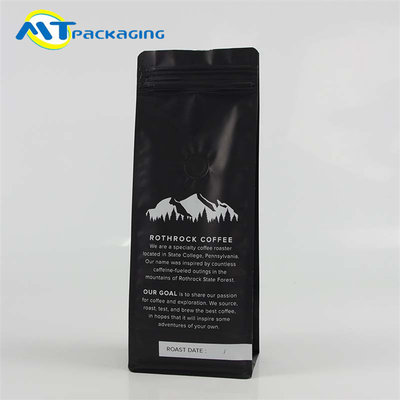 Customized box bottom pouch coffee packing bag self-sealing custom printing