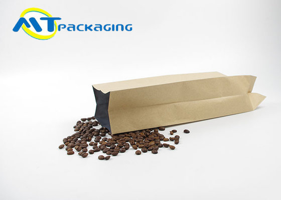 1000G Custom Printed Coffee Bags , Back Seal Kraft Paper Coffee Bags