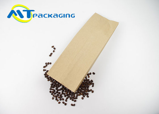 1000G Custom Printed Coffee Bags , Back Seal Kraft Paper Coffee Bags