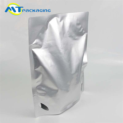 Self Supporting Silver k Foil Bag Pouches For Snack Food Nuts Packing