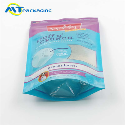 Pet Food Pouches With Window , Custom Printed Food Packaging Bags