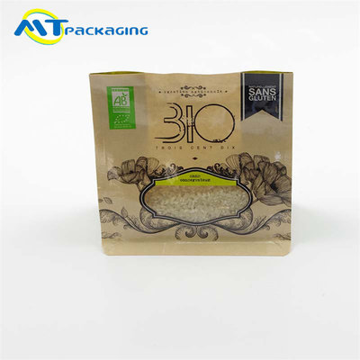 Customized color plasticflat bottom pouch for food with window