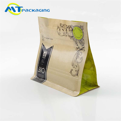 Customized color plasticflat bottom pouch for food with window