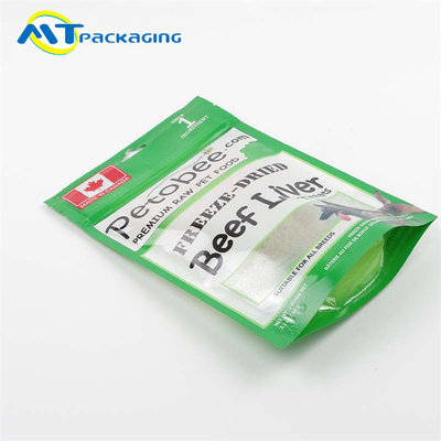 Self Supporting Dog Food Pouches , Zipper Lock Resealable Food Packaging