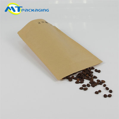 Stand Up Design Biodegradable Food Packaging Bags Brown Kraft Color