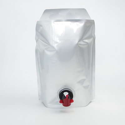 3L Wine Stand Up Gusseted Pouch Laminated Material Customized Thickness