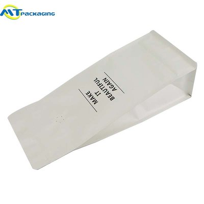 Matt white Eight-side coffee packing bag self-sealing custom printing with zipper