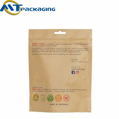 Stand Up Pet Food Pouches With Window , Custom Printed Food Packaging Bags
