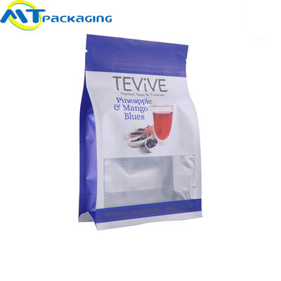 Laminated Material Flat Bottom Pouch Customized Logo Color Optional For Coffee / Snack
