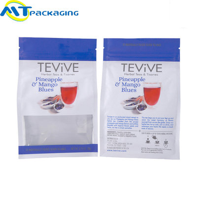 Laminated Material Flat Bottom Pouch Customized Logo Color Optional For Coffee / Snack