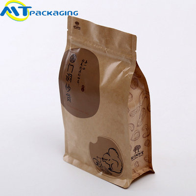 Gravure Printing Flat bottom Resealable Pouch Long Storage Time For Food Packaging