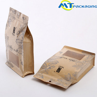 Gravure Printing Flat bottom Resealable Pouch Long Storage Time For Food Packaging
