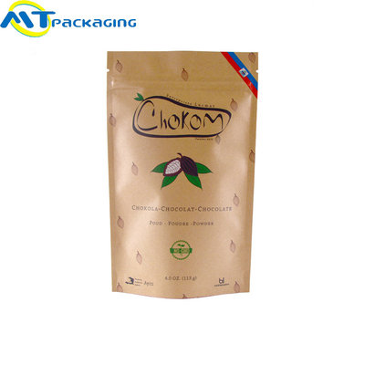Snack Biodegradable Food Packaging Bags Customized Size Brown Kraft Color
