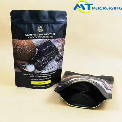 Reusable Chocolate Nut Packaging Bags Aluminum Foil Zip Seal Stand Up Pouches