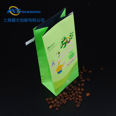 Reusable 1000G Quad Seal Coffee Packaging Bags With Tin Tie Gravure Printing