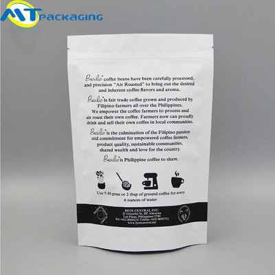 Self Sealing Zipper Coffee Packaging Bags Moisture Proof Customized Logo Printing