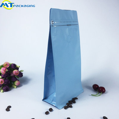 500G Matt Black Flat Bottom Pouch Exquisite Creative Design For Coffee Bean