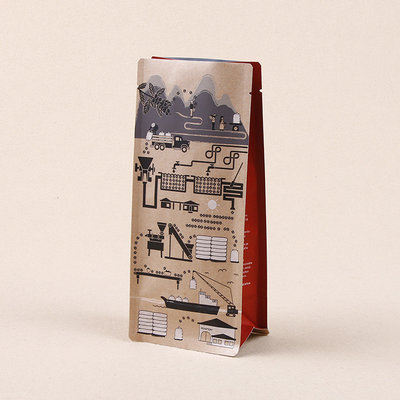 Coffee Laminated Flat Bottom Pouch Heat Seal Customized Material Packaging