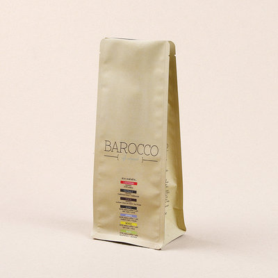 Coffee Laminated Flat Bottom Pouch Heat Seal Customized Material Packaging