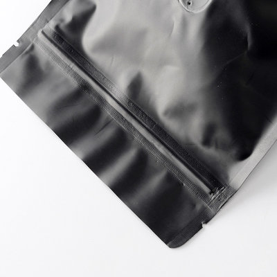 250G Matte Black Coffee Packaging Bags Stand Up Pouch With Valve And Zipper