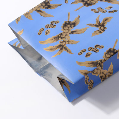 Laminated Material Coffee Packaging Bags Stand Flat For Shelf Display Multi Color