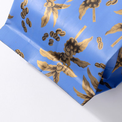 Laminated Material Coffee Packaging Bags Stand Flat For Shelf Display Multi Color