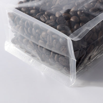 Transparent Flat Bottom Pouch Exquisite Creative Design Pocket Zippers For Coffee Bean