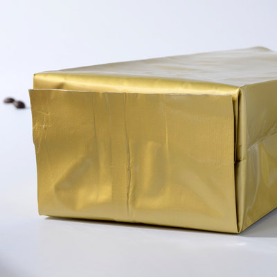 Back Seal Aluminum Foil Side Gusset Bag Gold Plated For Coffee 10 Colors 90 * 365 * 50mm