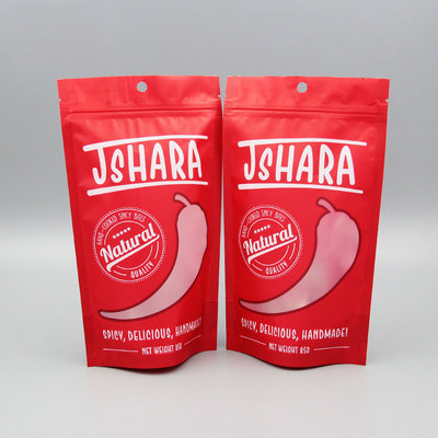 Resealable Stand Up Plastic Custom Printed Zipper Pouch Matte Finish For Food