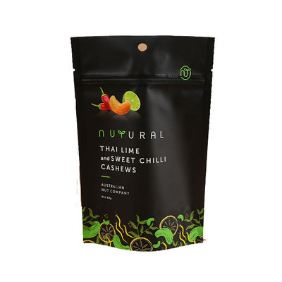 Stand Up Design Nut Packaging Bags For Shelf Display ISO Certification