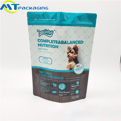 Stand Up Self Supporting Dog Food Pouches Zipper Lock Resealable Food Packaging