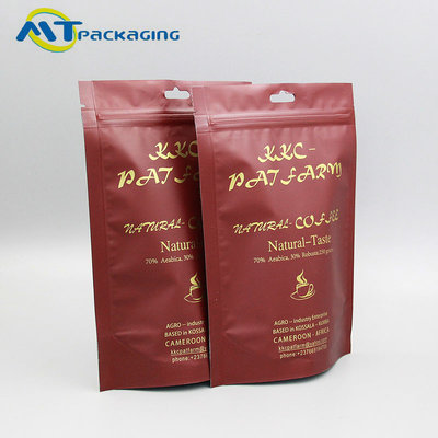 250G Different  color Coffee Packaging Bags Stand Up Pouch With  Zipper